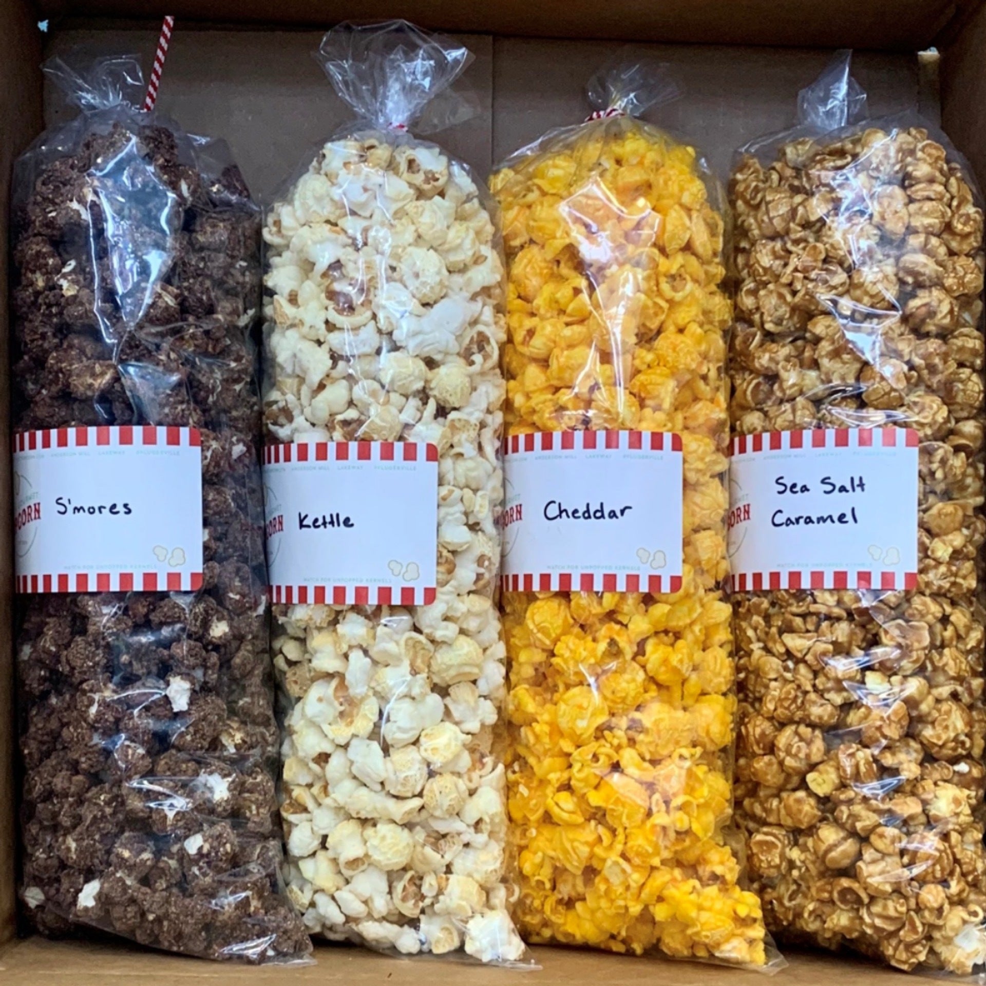 4 Way Popcorn Sampler | Austin Gourmet Popcorn